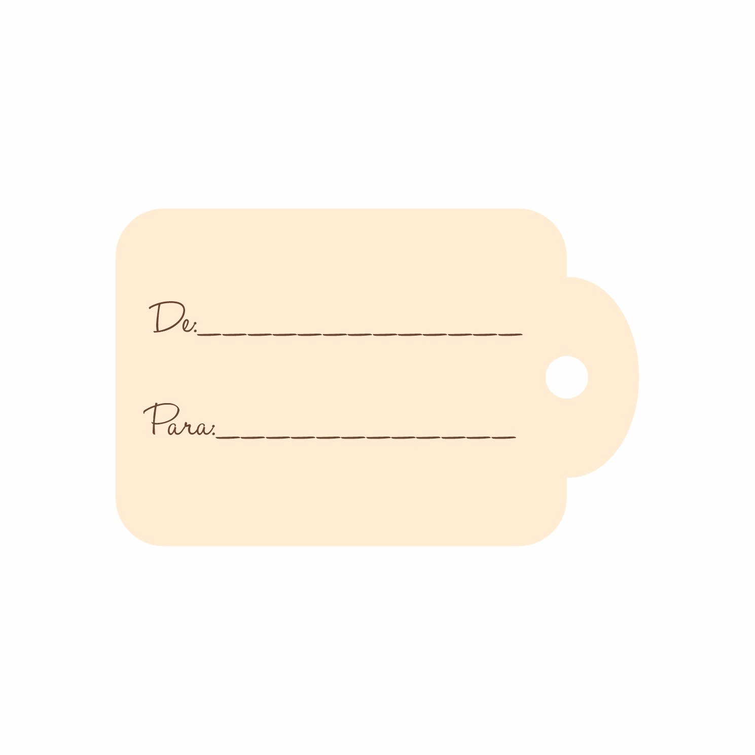 Albano Embalagens - cod: 56630882878519 - Tag De / Para - 7cmx4,5cm ...